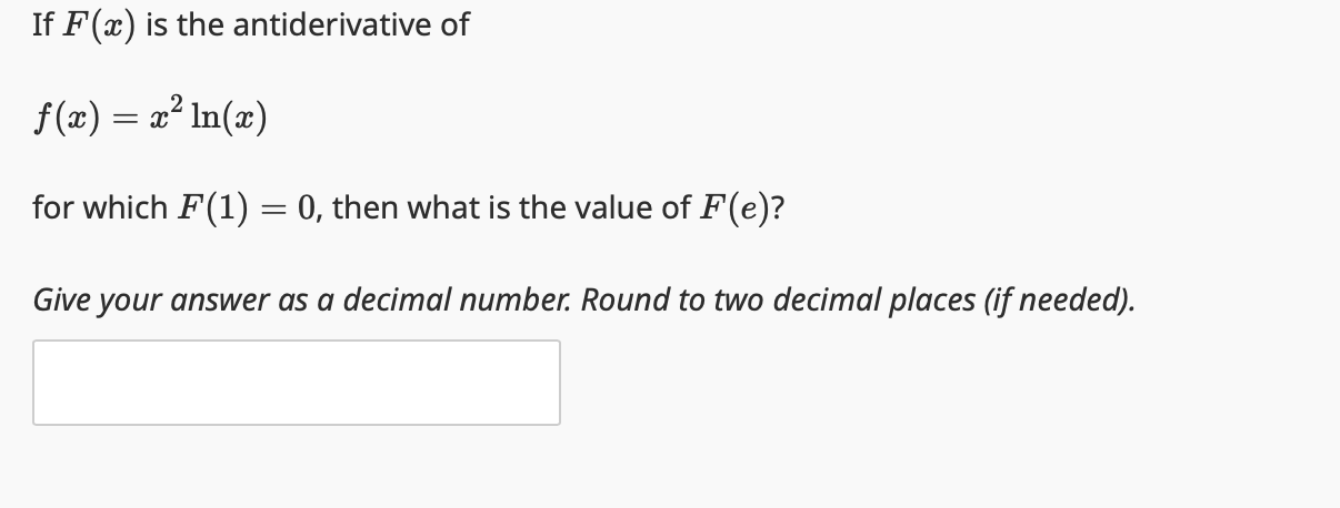 Solved If F(x) ﻿is the antiderivative off(x)=x2ln(x)for | Chegg.com