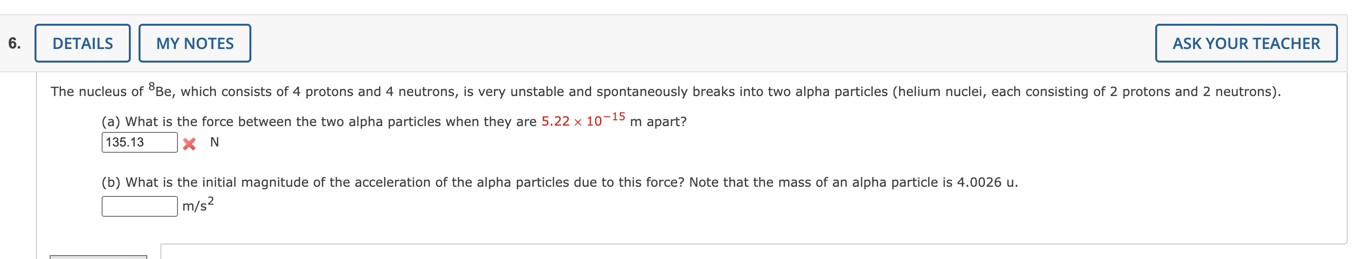 Solved The nucleus of ?8Be, ﻿which consists of 4 ﻿protons | Chegg.com