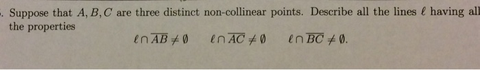Solved Suppose that A, B, C are three distinct non-collinear | Chegg.com