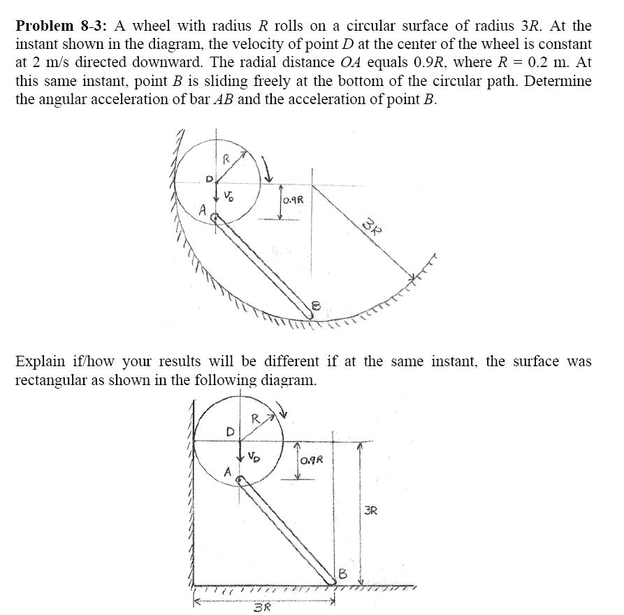 A wheel with radius R rolls on a circular surface of | Chegg.com