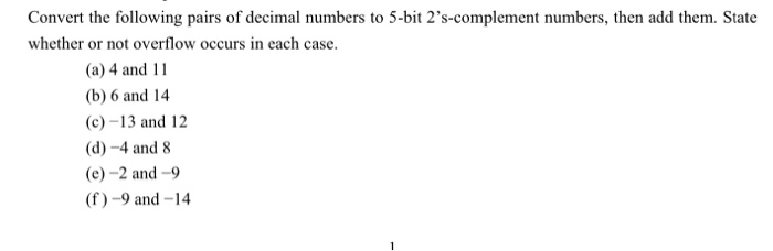 Solved Convert the following pairs of decimal numbers to | Chegg.com