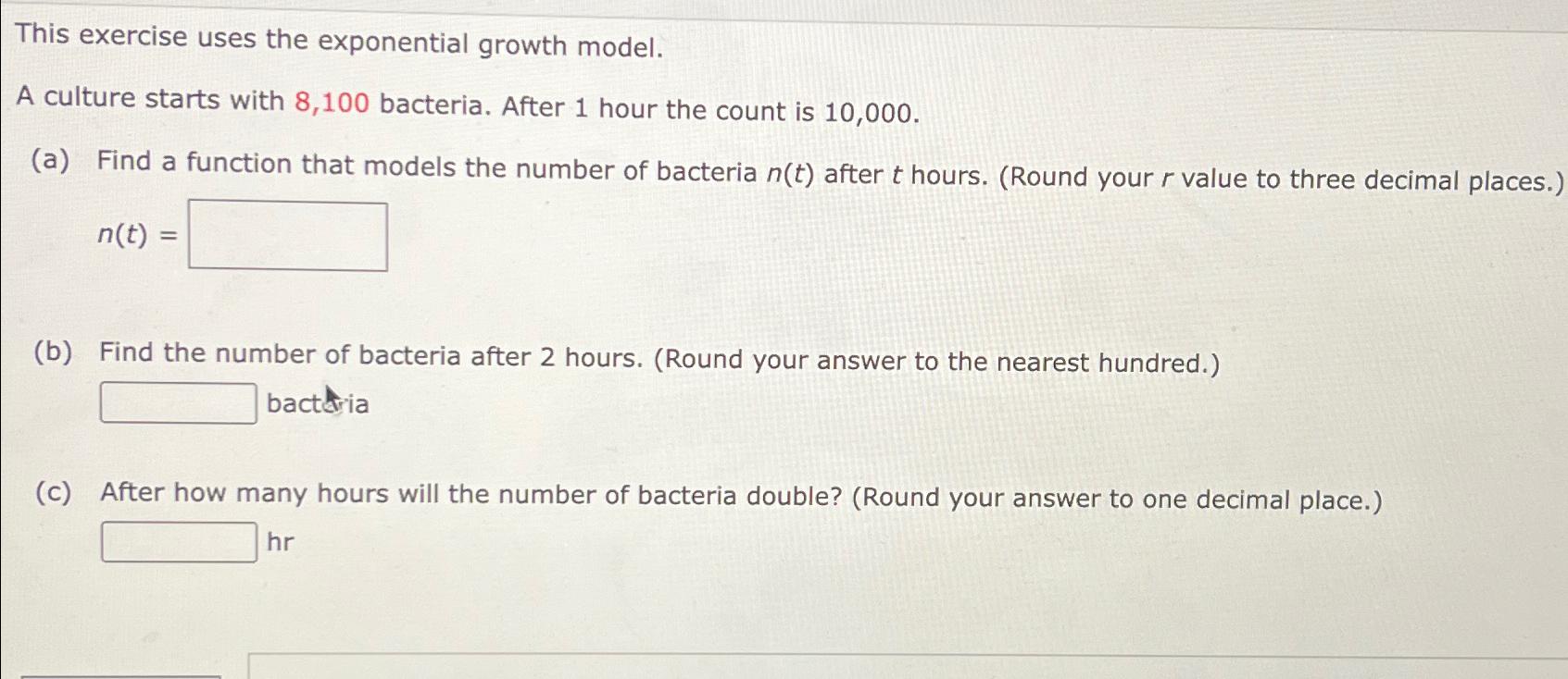 Solved This exercise uses the exponential growth model.A | Chegg.com
