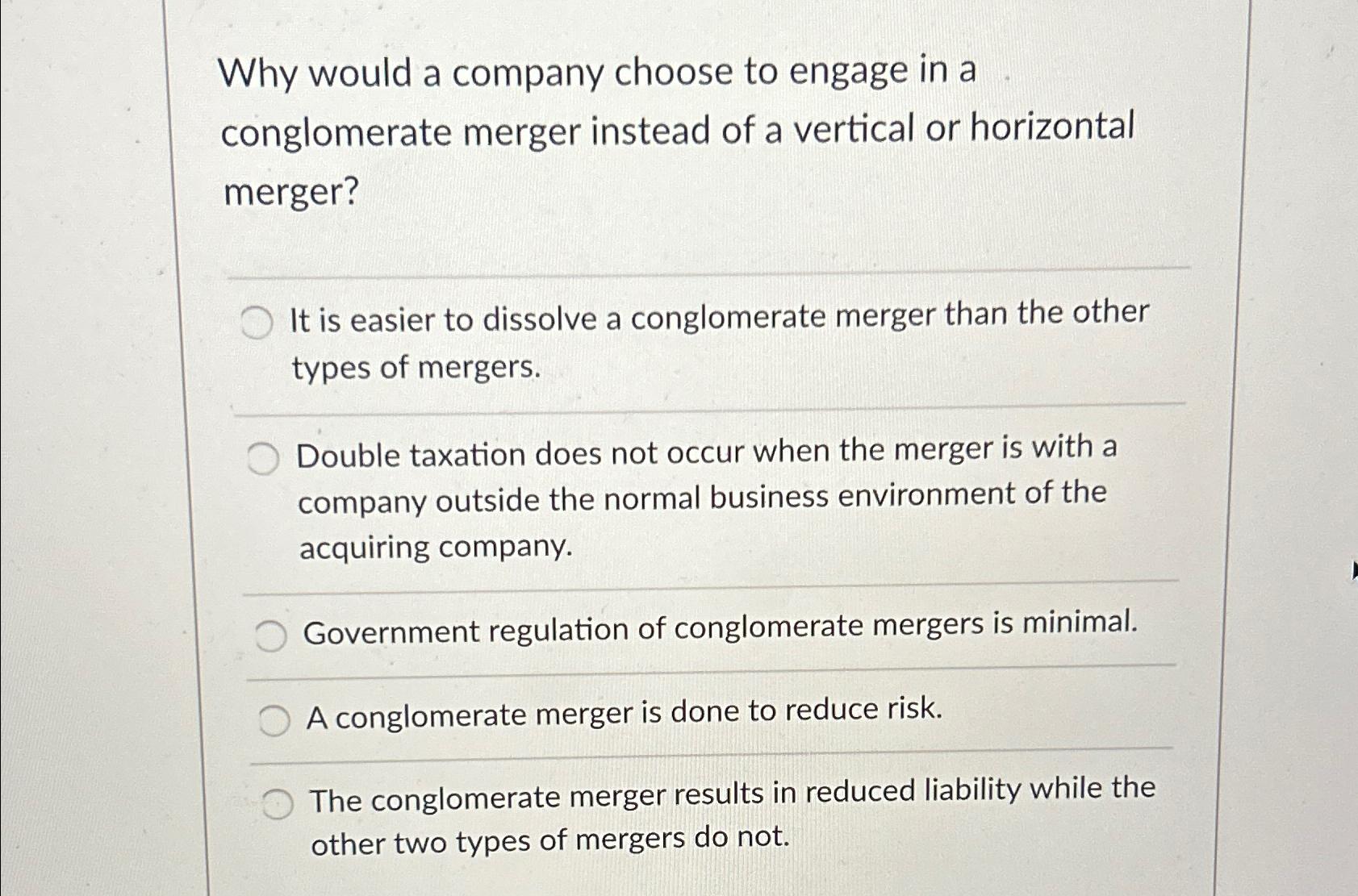 Solved Why would a company choose to engage in a | Chegg.com