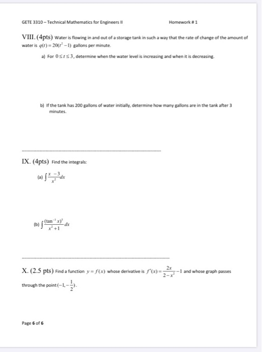 Solved Homework #1 GETE 3310 - Technical Mathematics for | Chegg.com