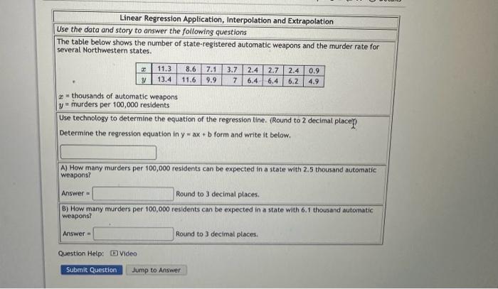 Solved Linear Regression Application, Interpolation and | Chegg.com