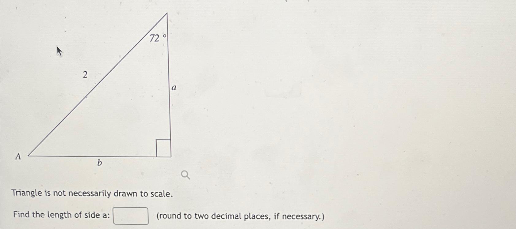 Solved Triangle is not necessarily drawn to scale.Find the | Chegg.com