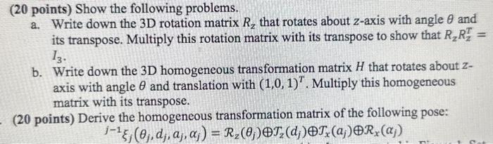 Solved (20 points) Show the following problems. a. Write | Chegg.com