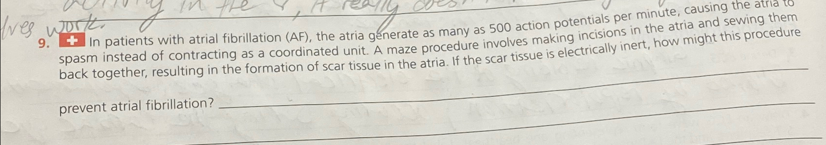 Solved 1 ﻿In patients with atrial fibrillation (AF), ﻿the | Chegg.com