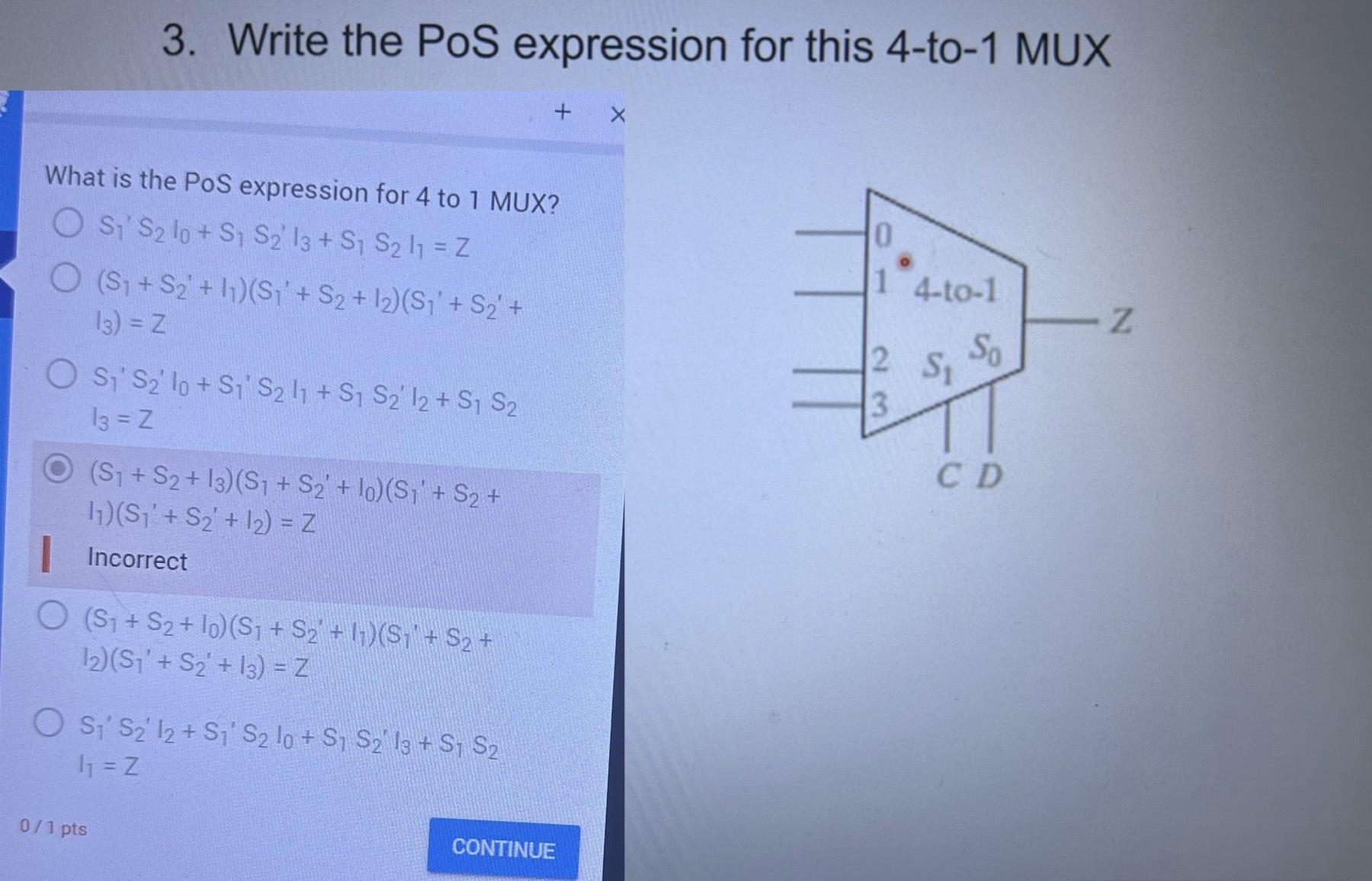 What is the PoS expression for 4 ﻿to 1 | Chegg.com