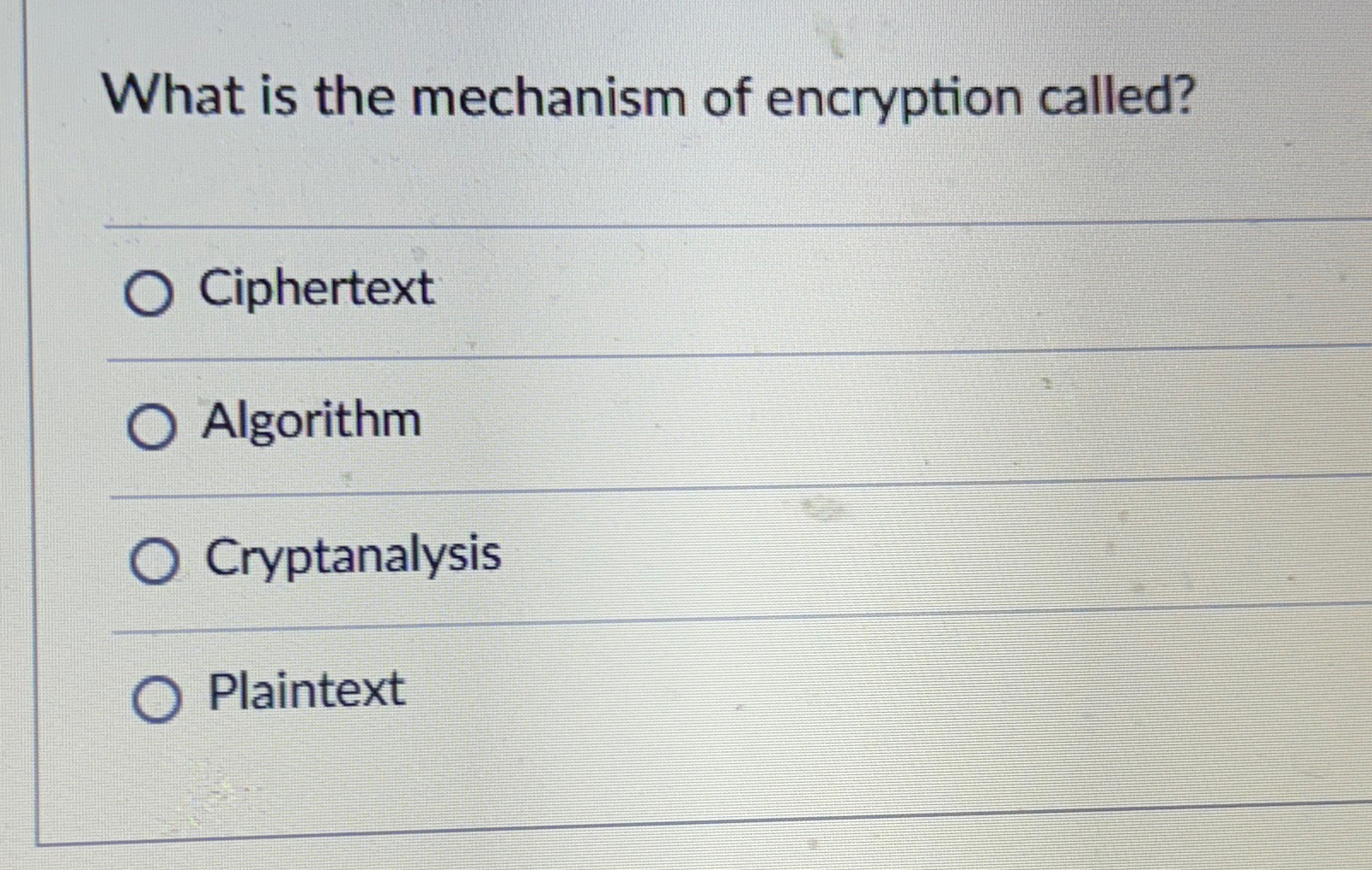 Solved What is the mechanism of encryption | Chegg.com