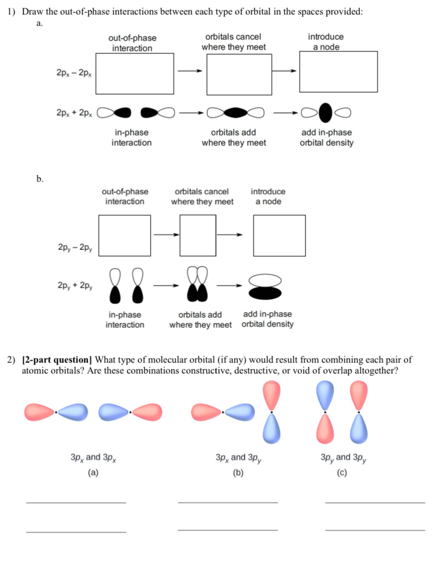 Solved Draw the out-of-phase interactions between each type | Chegg.com