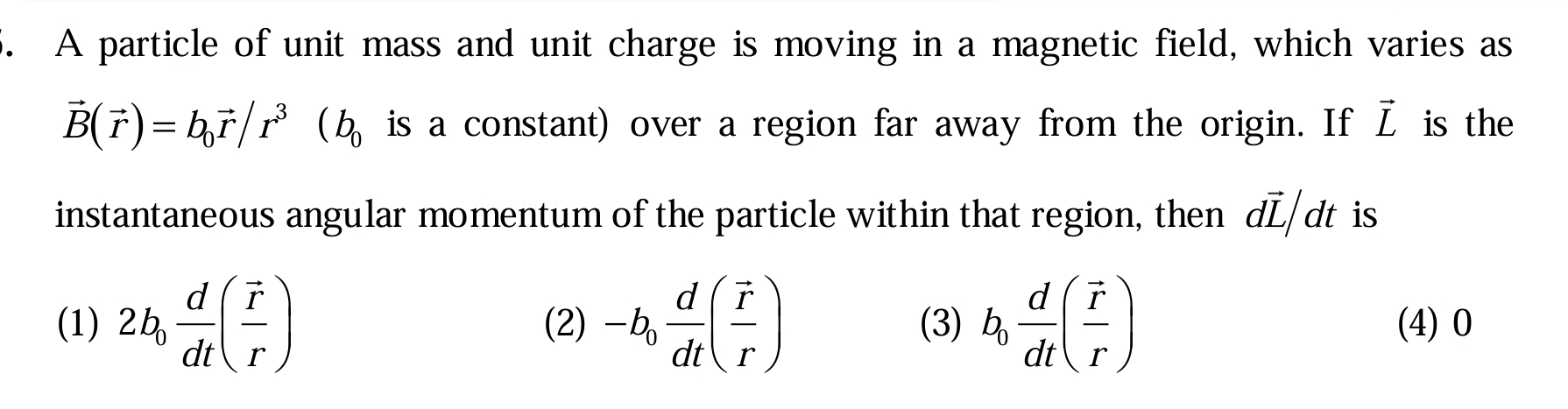 Solved A particle of unit mass and unit charge is moving in | Chegg.com