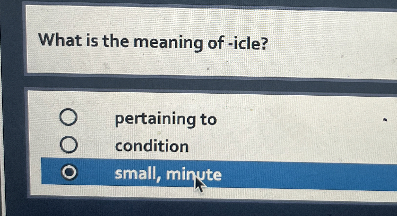 Solved What is the meaning of-icle?pertaining | Chegg.com