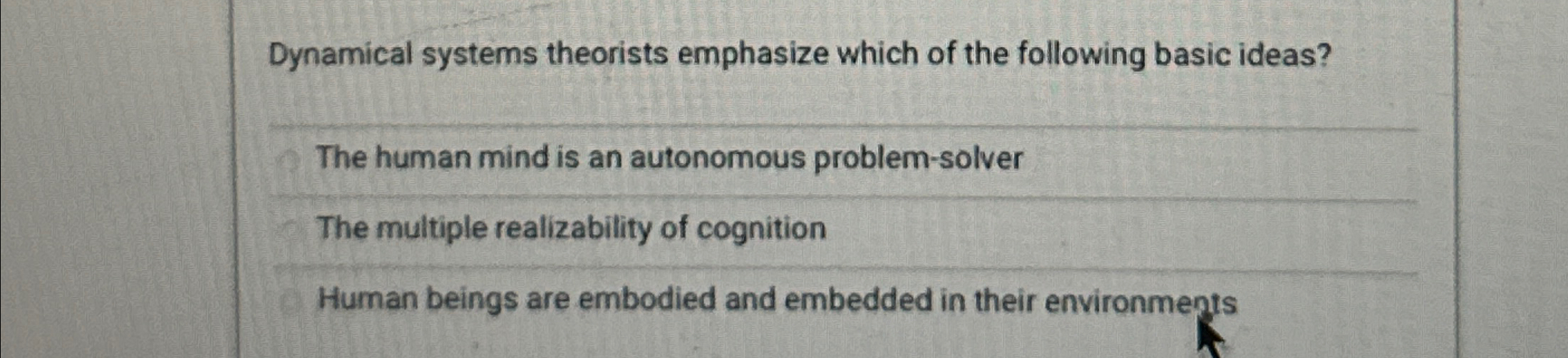 Solved Dynamical systems theorists emphasize which of the | Chegg.com