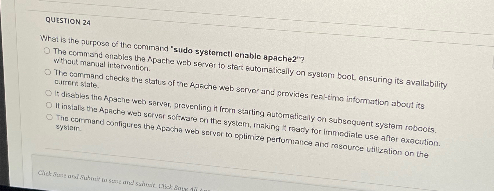 Solved QUESTION 24What is the purpose of the command "sudo | Chegg.com