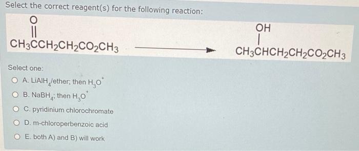 Solved Which of the reagents listed below would efficiently | Chegg.com