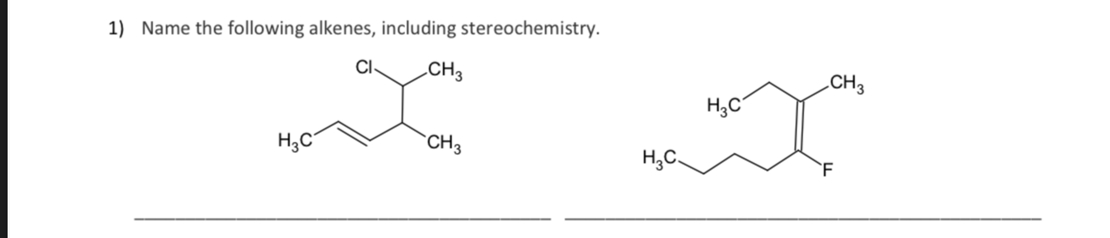 Solved Name the following alkenes, including | Chegg.com