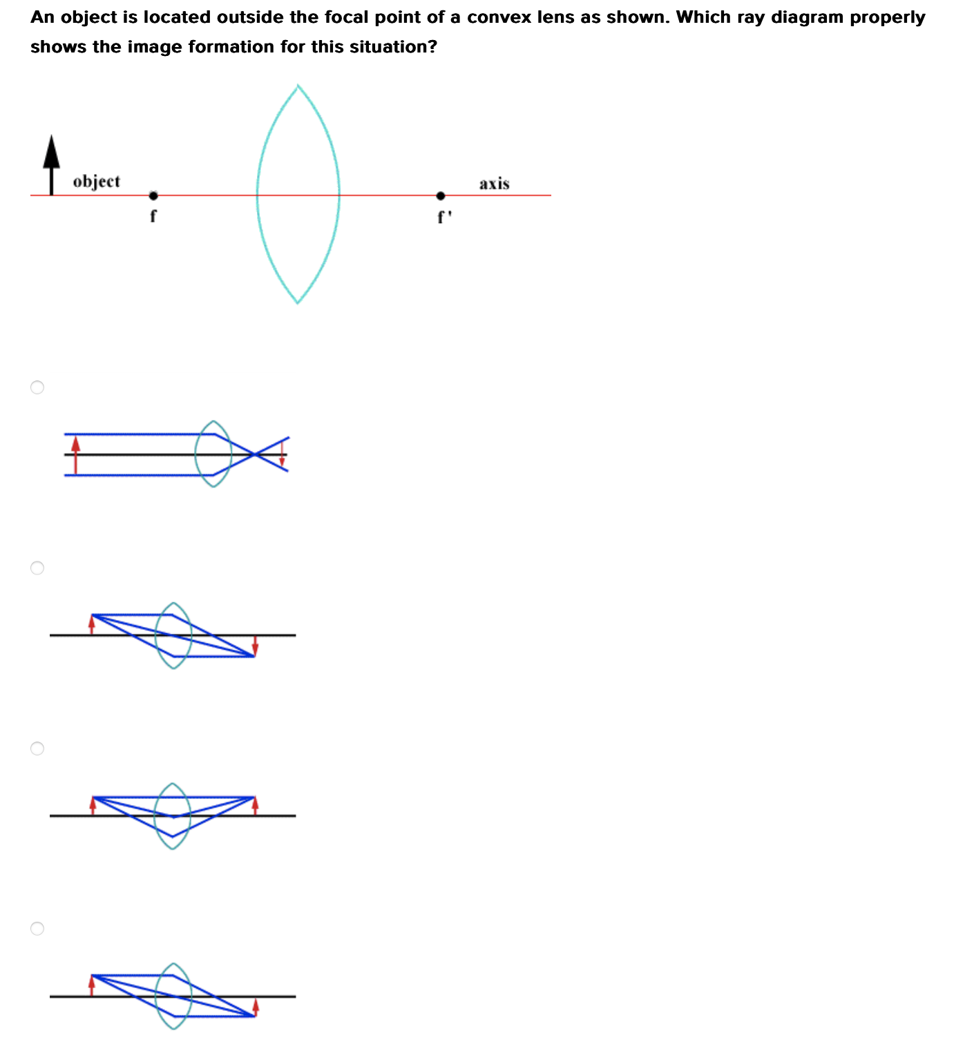 Solved An object is located outside the focal point of a | Chegg.com