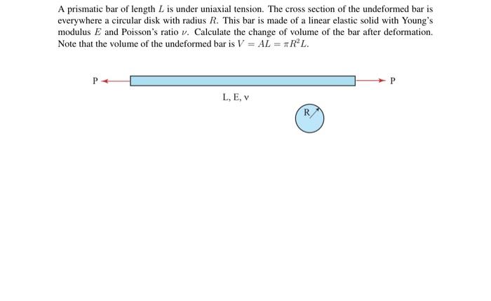 Solved A prismatic bar with cross sectional area A is under | Chegg.com