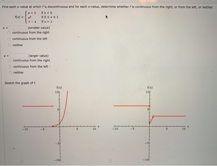 Solved Find each x-value at which is discontinuous and for | Chegg.com