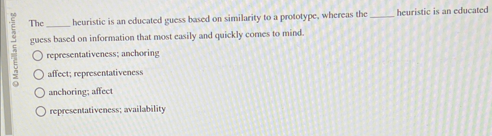 Solved The heuristic is an educated guess based on | Chegg.com