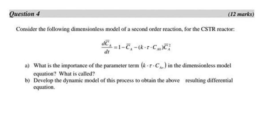 Solved Question 4 (12 marks) Consider the following | Chegg.com
