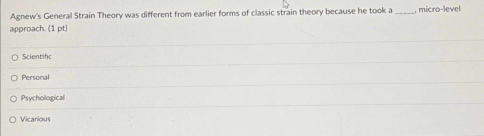 Solved Agnew's General Strain Theory was different from | Chegg.com