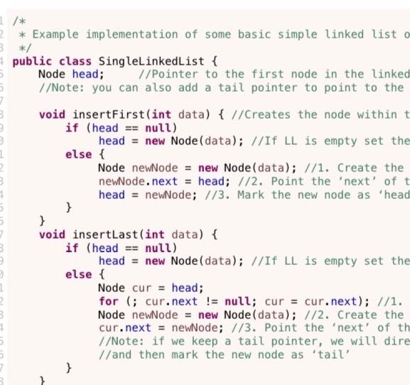 Solved 2 * Example implementation of some basic simple | Chegg.com