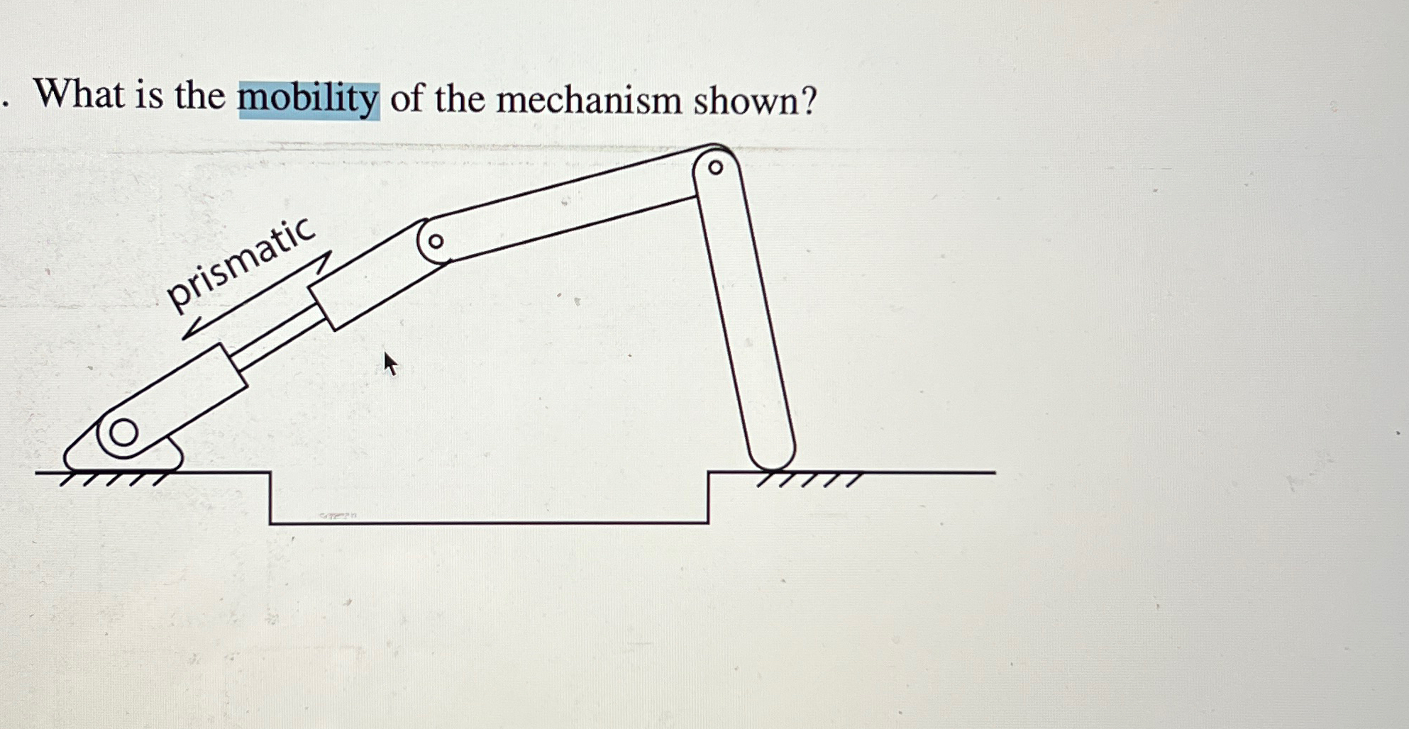 Solved What is the mobility of the mechanism shown? | Chegg.com