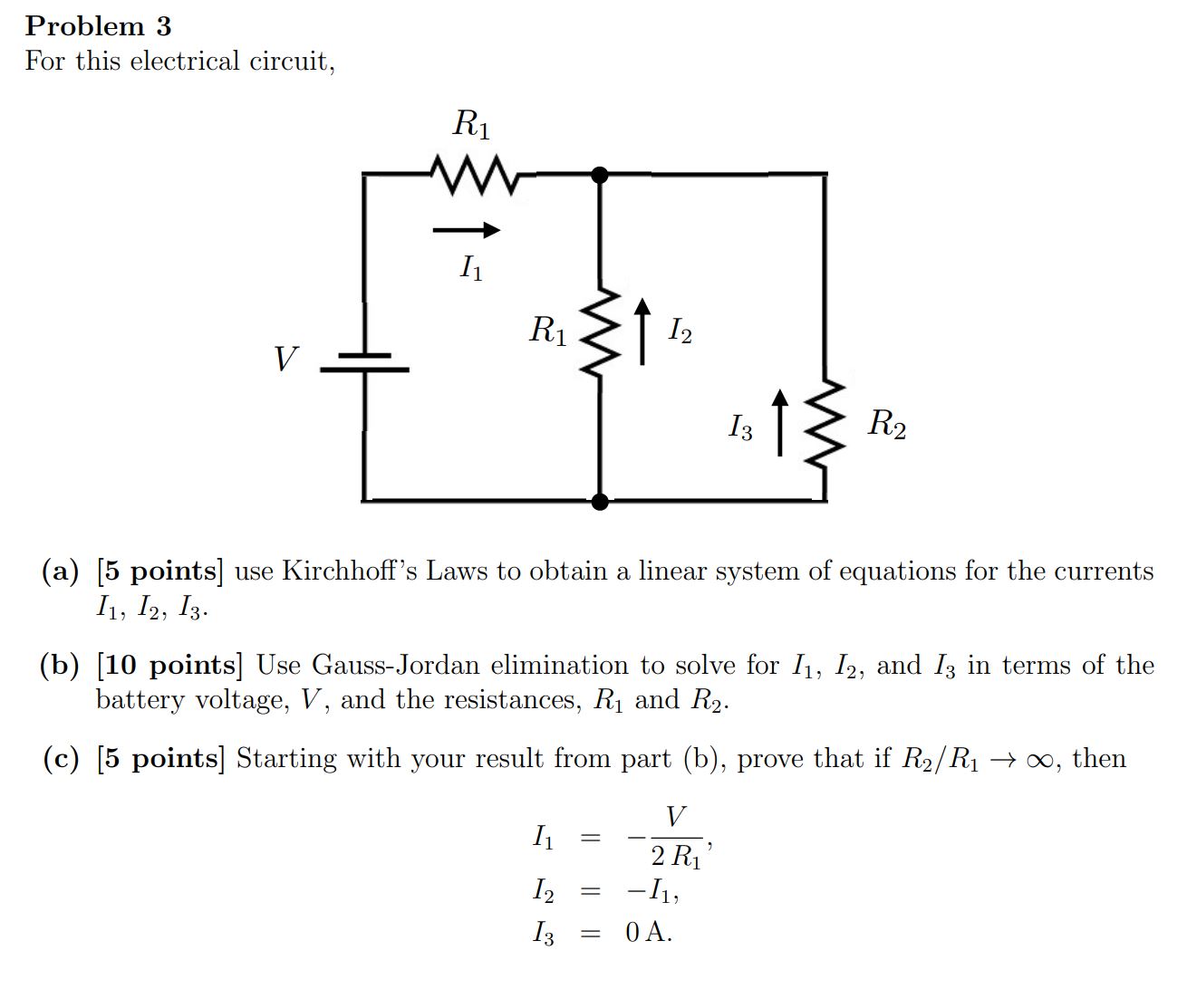Solved Problem 3For this electrical circuit,(a) [5 ﻿points] | Chegg.com