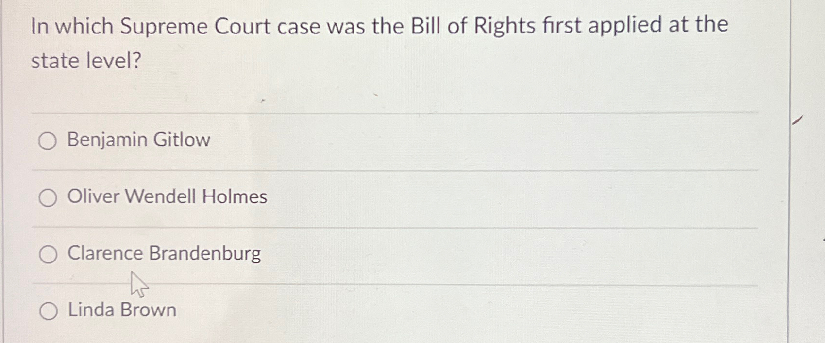 Solved In which Supreme Court case was the Bill of Rights | Chegg.com