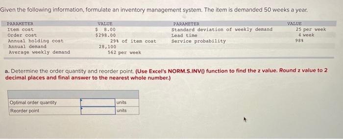 Solved Given the following information, formulate an | Chegg.com