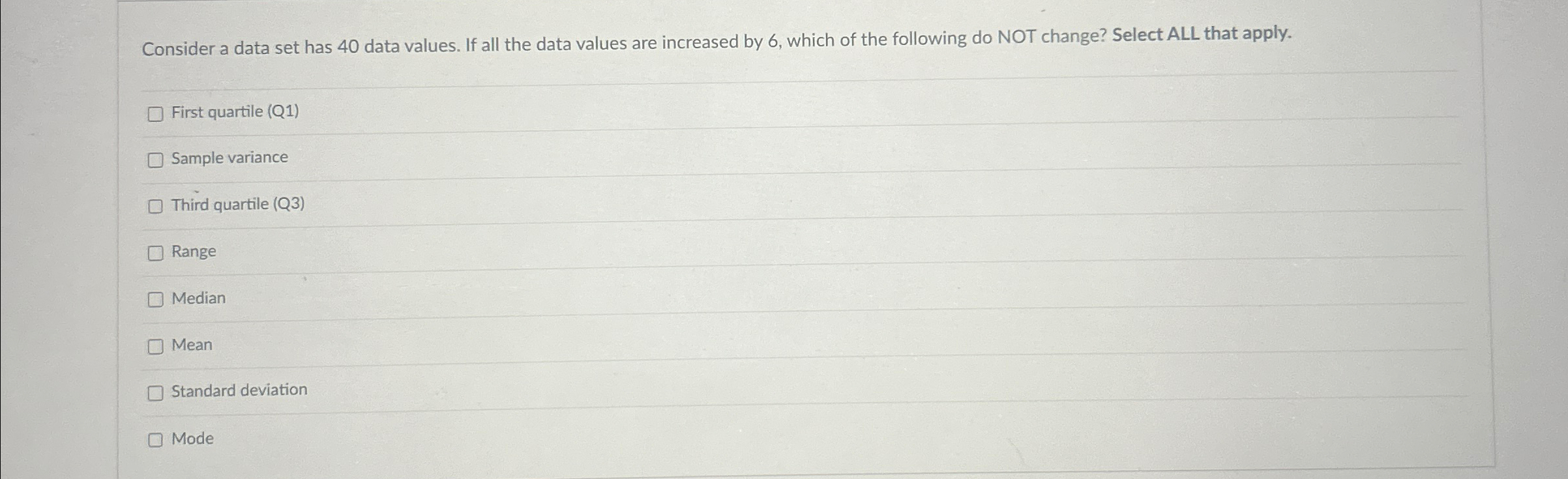 Solved Consider a data set has 40 ﻿data values. If all the | Chegg.com
