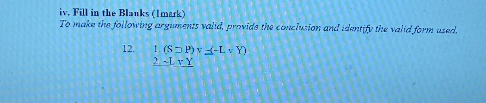 iv. ﻿Fill in the Blanks (1mark)To make the following | Chegg.com
