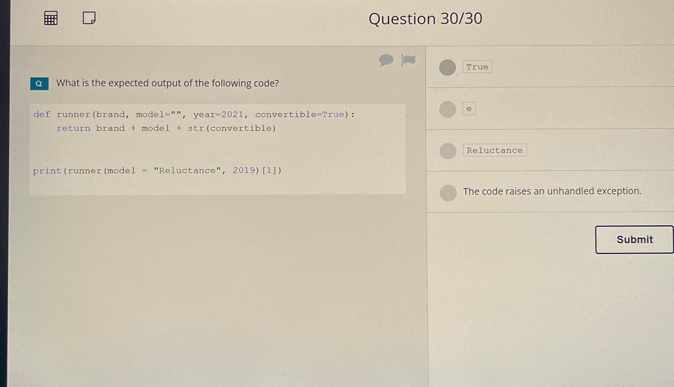Solved Question 30/30What is the expected output of the | Chegg.com