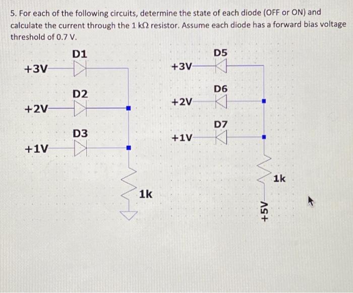 Solved 5. For each of the following circuits, determine the | Chegg.com