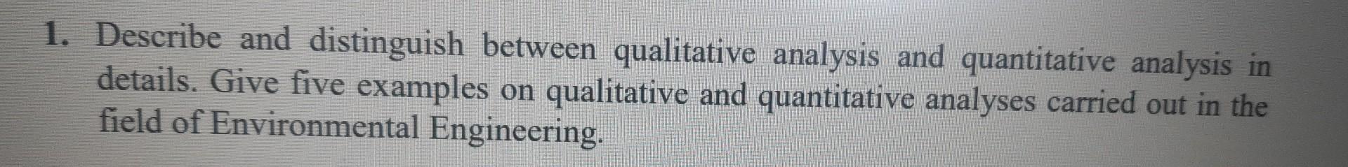 Solved Describe and distinguish between qualitative analysis | Chegg.com