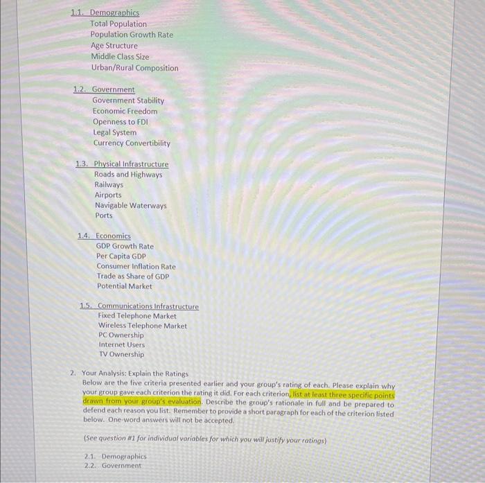Business Environment Analysis Report (BEAR) | Chegg.com