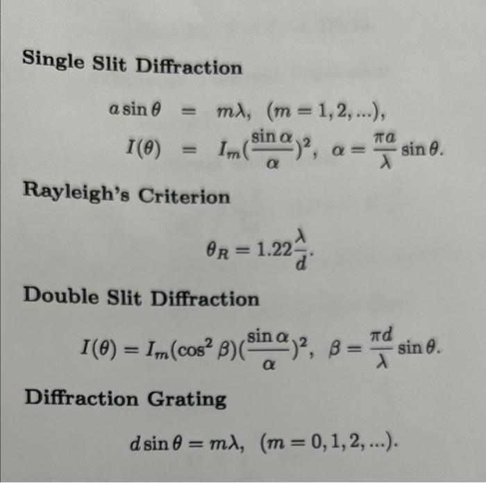Solved 8) In a double slit experiment, the intensity of | Chegg.com