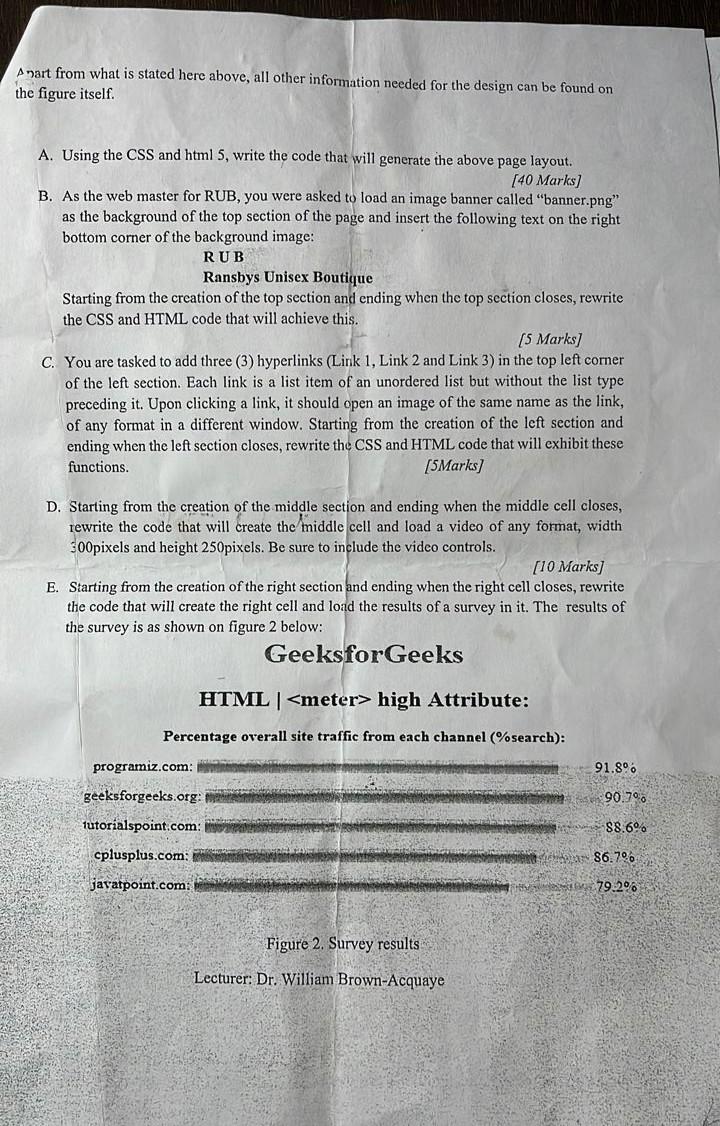Solved Question 2: [35 Marks] The home page of the RUB's | Chegg.com
