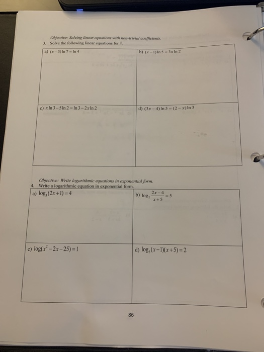 Solved Pre-Requisite Review for Section 44 - Exponential and | Chegg.com