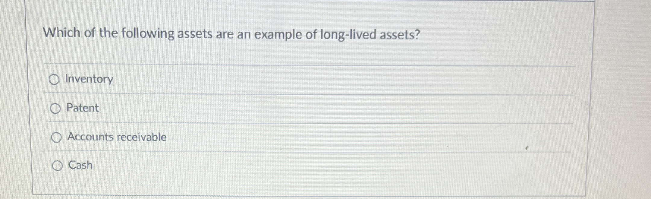 Solved Which of the following assets are an example of | Chegg.com