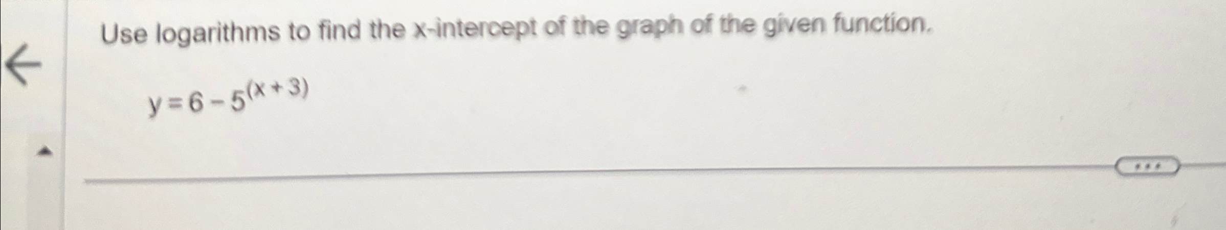 Use logarithms to find the x-intercept of the graph | Chegg.com