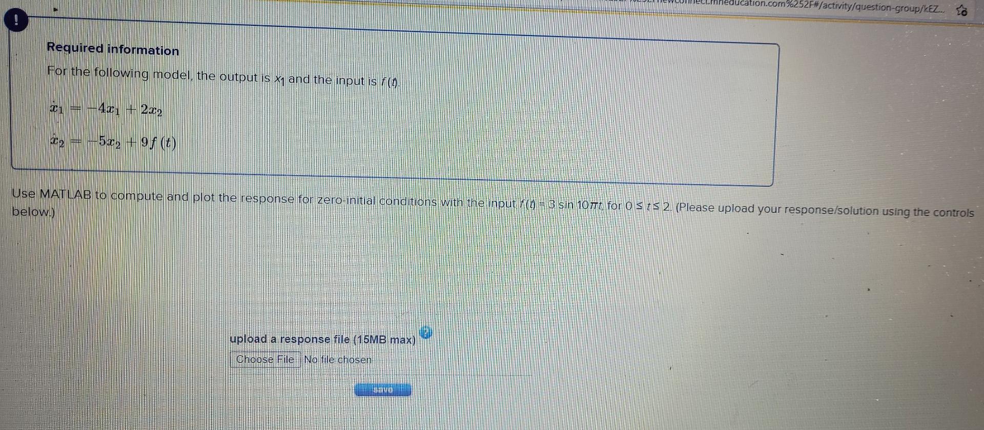 Solved Required information For the following model, the | Chegg.com