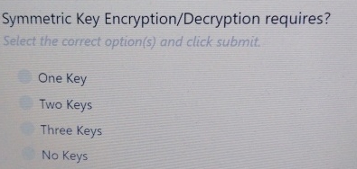 Solved Symmetric Key Encryption/Decryption requires?Select | Chegg.com