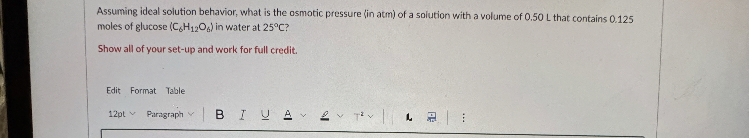 Solved Assuming ideal solution behavior, what is the osmotic | Chegg.com