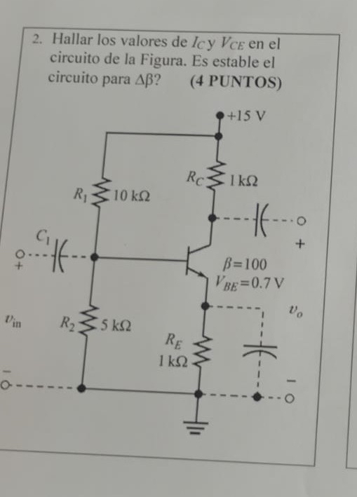 Solved by an EXPERT Hallar los valores de ICyVCE ﻿en el circuito de la | Chegg.com