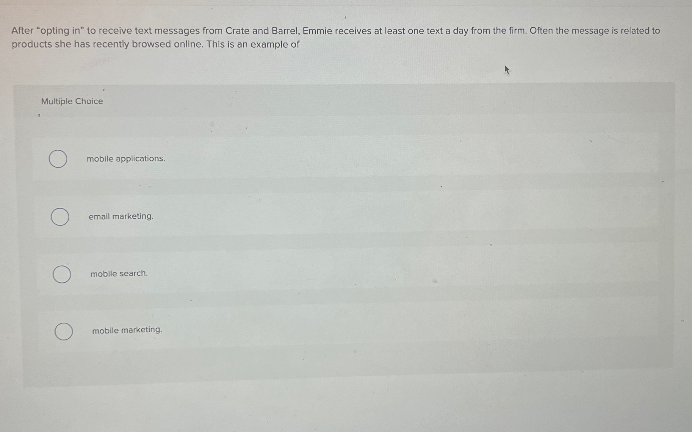Solved After "opting in" ﻿to receive text messages from | Chegg.com
