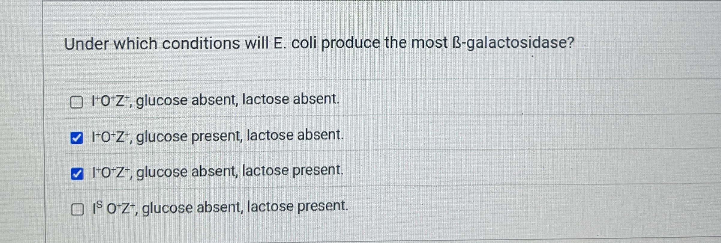 Solved Under which conditions will E. ﻿coli produce the most | Chegg.com