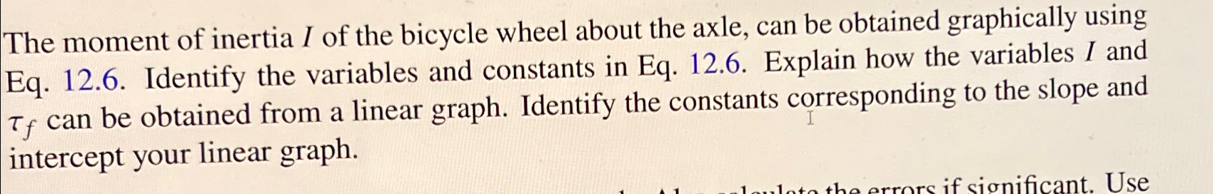 Solved The moment of inertia I of the bicycle wheel about | Chegg.com